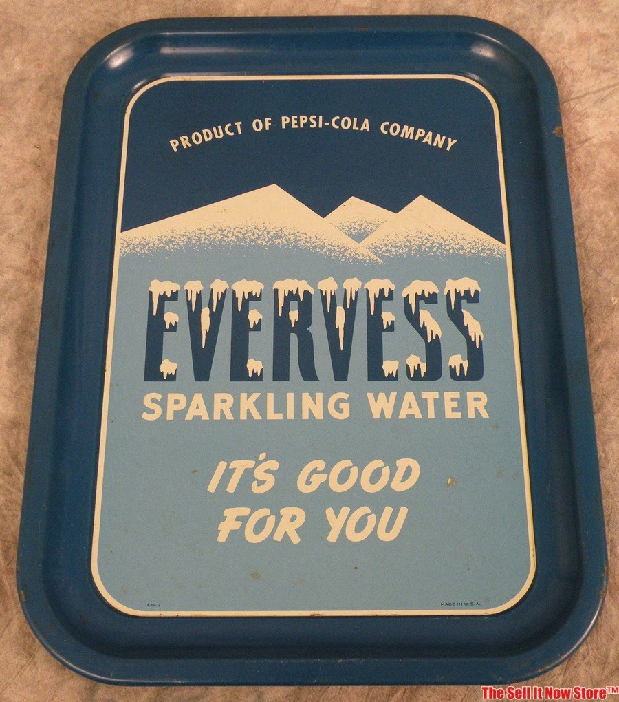 Vintage Pepsi Cola Evervess Sparkling Water Tray