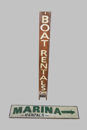 2 Piece Wooden Boat Rental Sign Lot