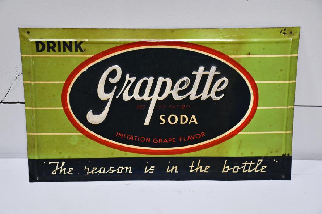 Metal Grapette Soda Sign 11" x 18"