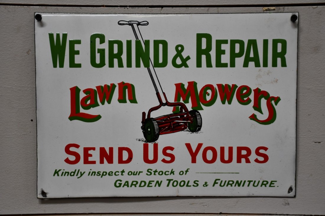 SSP Lawn Mowers Sign * Scarce 10 1/4" x 14"