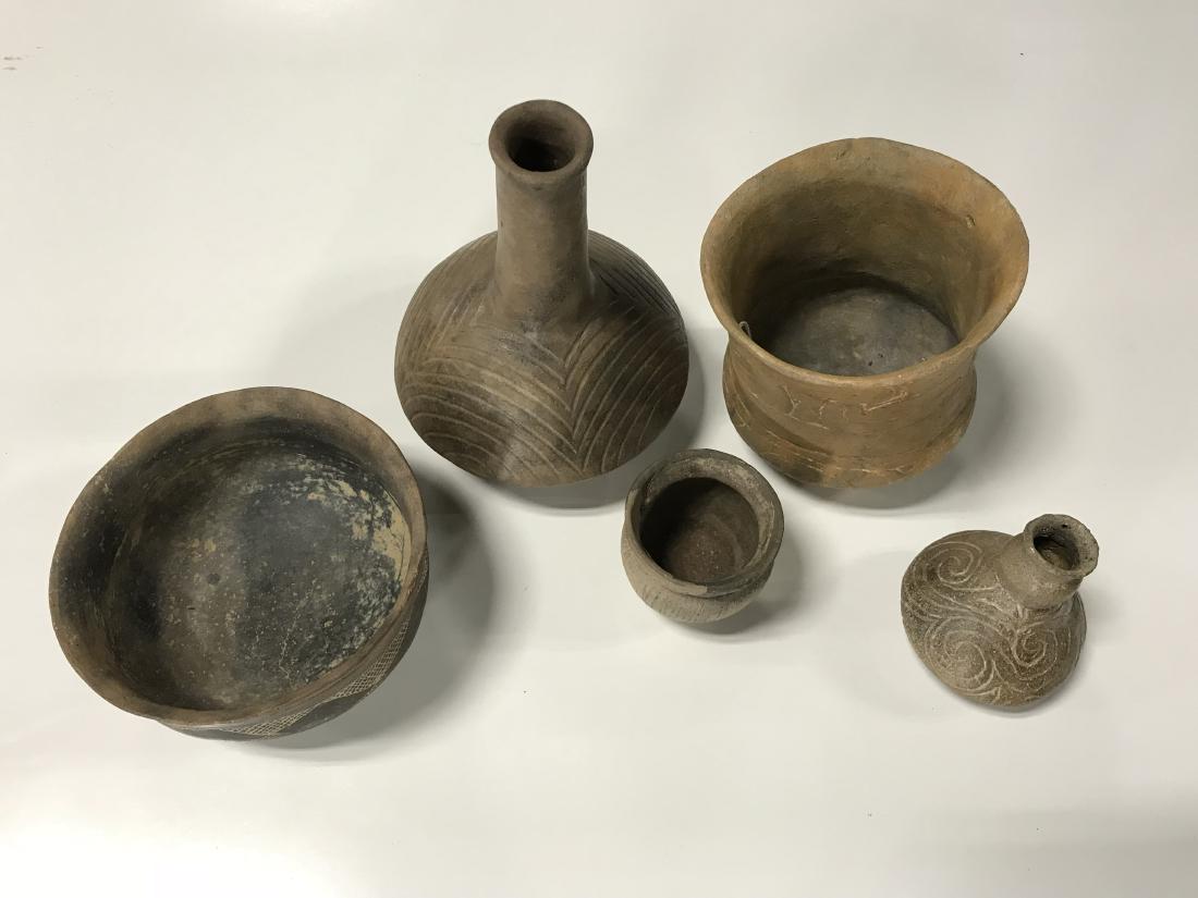 5pc Caddo Indian Pottery Lot