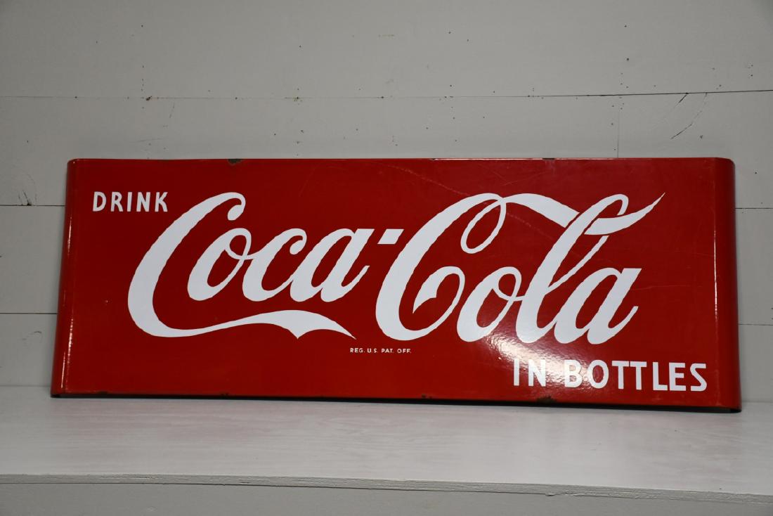 Porcelain Coca-Cola Sled Sign 24" x 67 1/4"