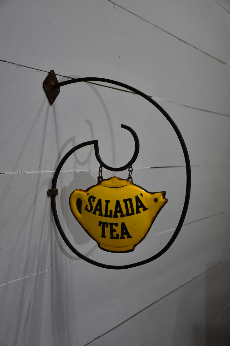 For Auction: Rare Salada Tea Sign w/ Hanger porcelain, double sided ...