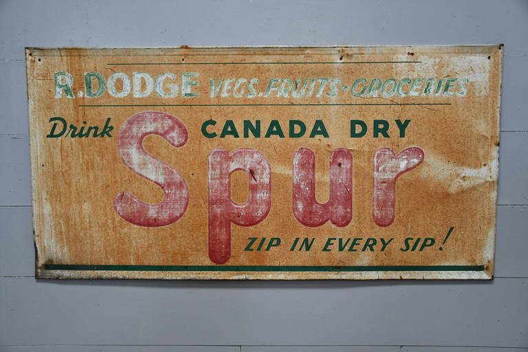 Drink Canada Dry Spur Sign Metal 36" X 72"