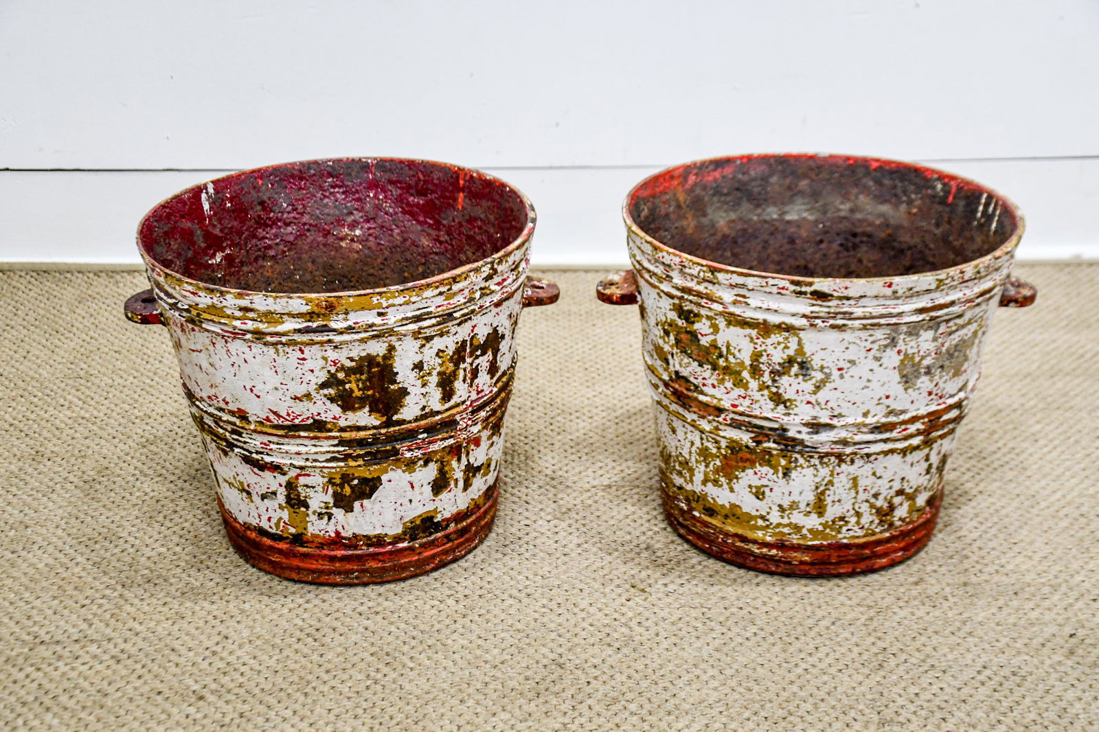 For Auction: French Cast Iron Bucket Planter X-2 (#0212) on Aug 29 ...