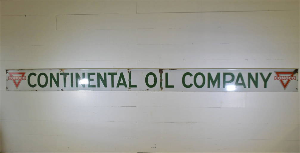 Continental Oil Company Sign Porcelain / 2pc. 16" X