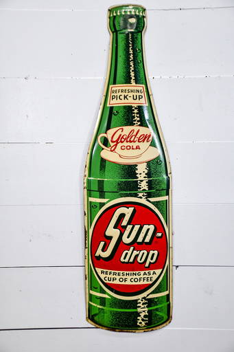 Sun Drop Cola Bottle Sign Metal 58 3/8" X 16"