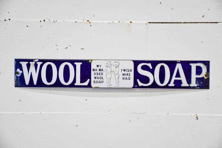 Porcelain Wool Soap Sign