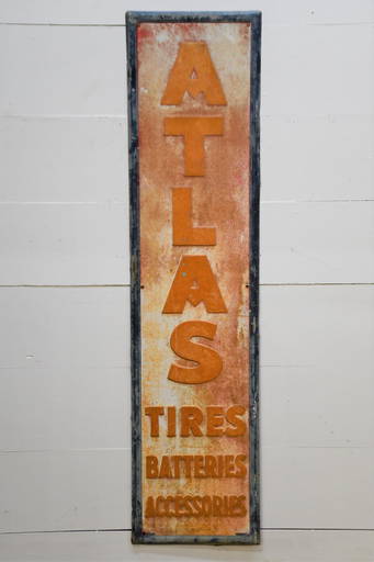 Atlas Tires / Batteries Sign - metal 71" x 18" - Aug 28, 2021 | Bright ...