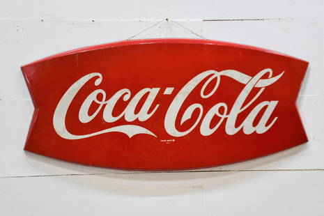 Vintage Coca Cola Fishtail Sign
