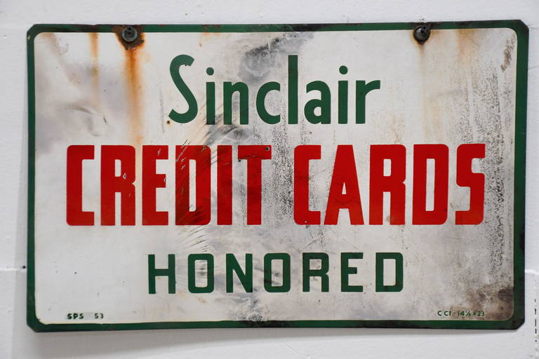 Sinclair Credit Cards Sign - porcelain 14" x 23" - Jan 07, 2022 ...
