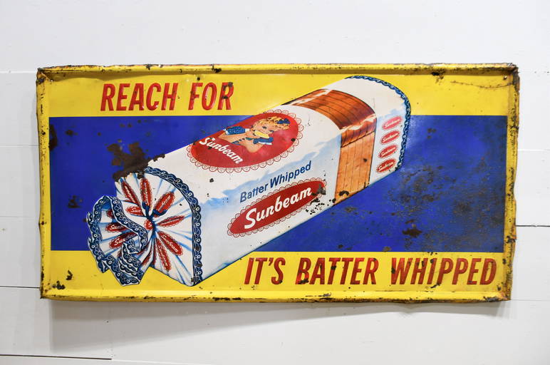 Sunbeam Bread It's Batter Whipped Sign - metal 35 1/2" x 71" (#0537) on ...