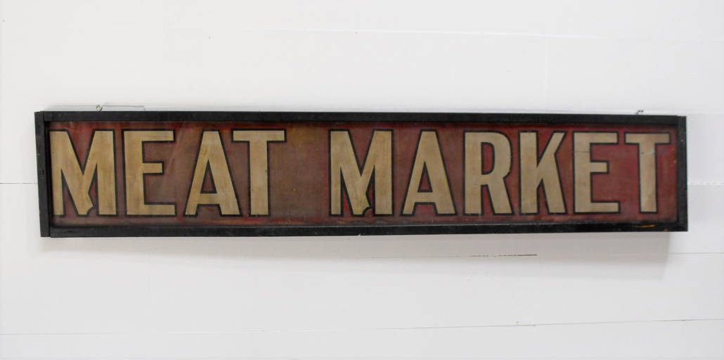 Meat Market Sign Metal / Double Sided 20" X 97 1/2"