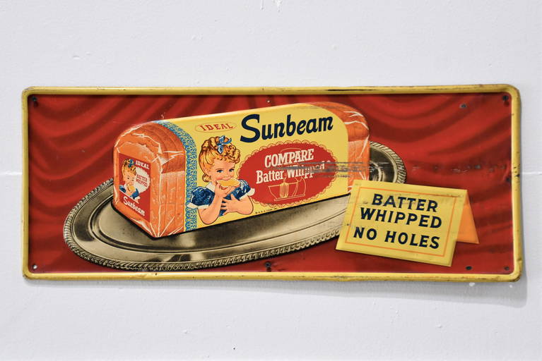 Sunbeam Bread Batter Whipped Sign Metal 11 1/2" X 29 1/2"