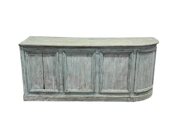 French Painted Curved Store Counter 33"H, 76 3/4"L, 23 3/4"W (#0174) on ...