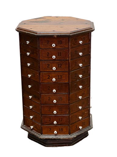 Hardware Store Wooden Revolving Nut / Bolt Bin 33 1/4"H, 21 1/4" x 21 1 ...