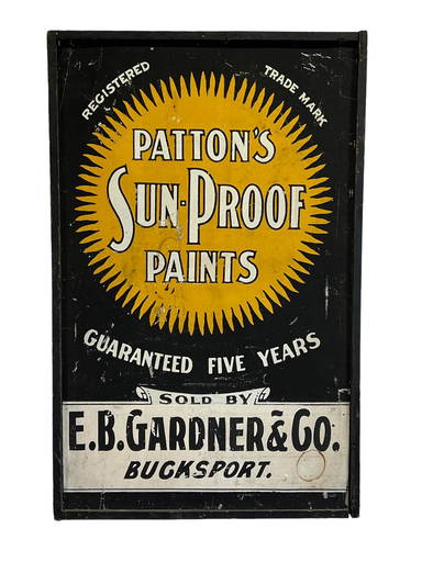 Patton's Sun Proof Paint Sign Wood Smaltz Paint / 48" X 30 1/2"