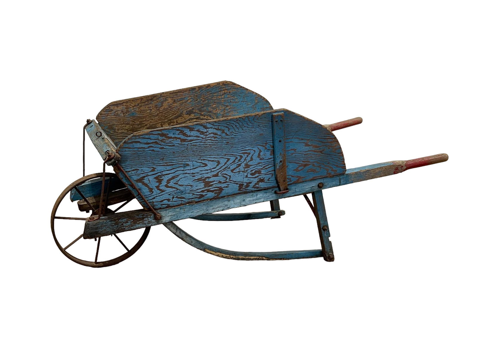 Midwestern Blue Painted Wheelbarrow 27"H, 63 1/2"L, 27 1/2"W (#0611) on ...