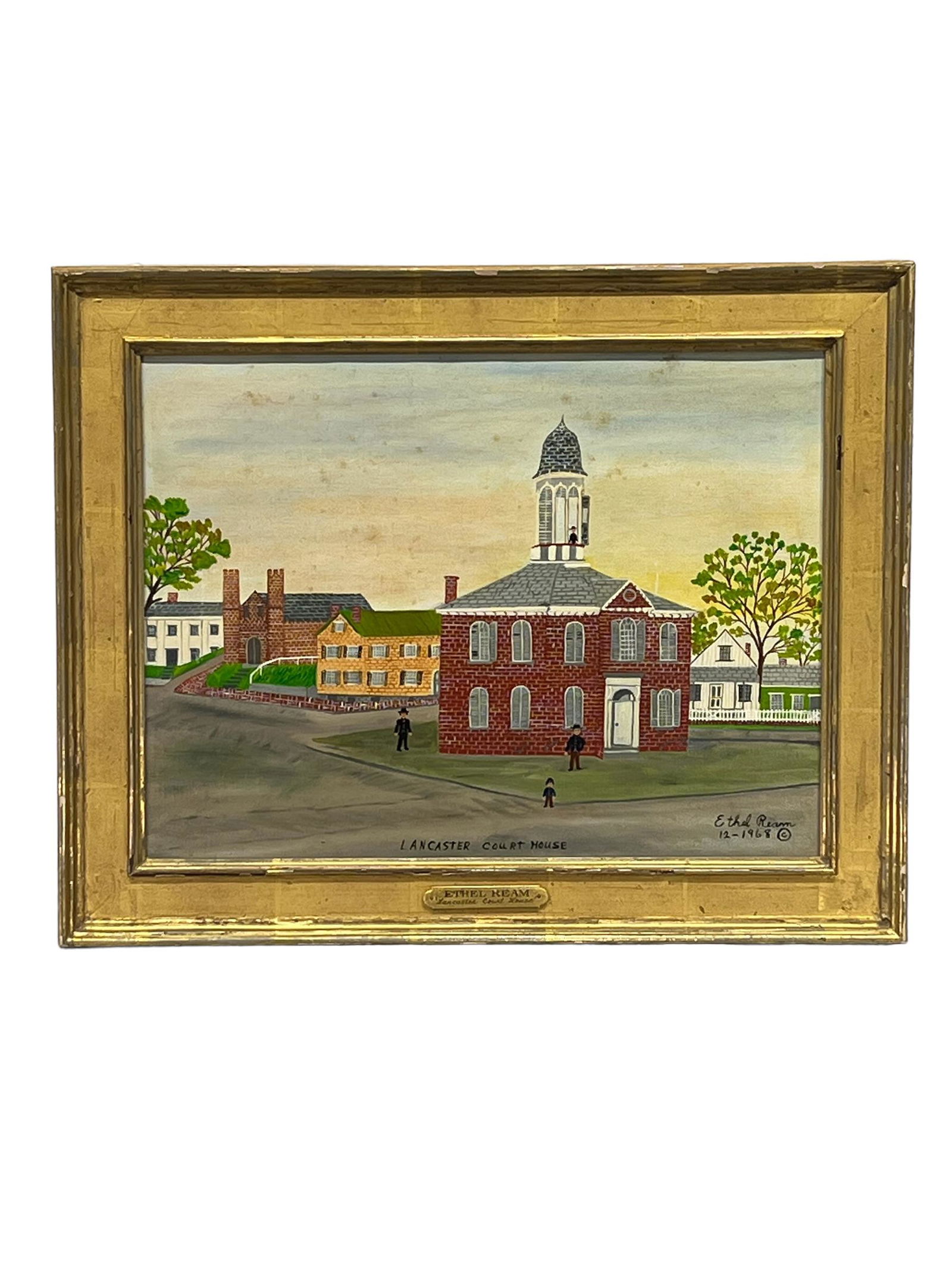 Oil on Artist Board - Lancaster Court House artist - Ethel Ream / frame ...