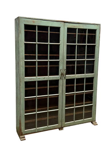 General Store Display Cabinet In Green Paint 85 3/4"h, 68"l, 12 1/2"w ...