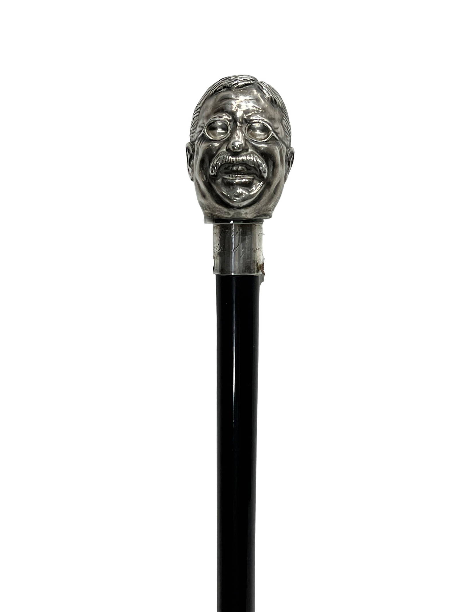 Walking Stick W/ Teddy Roosevelt Head States - "to Teddy, From The Boys ...