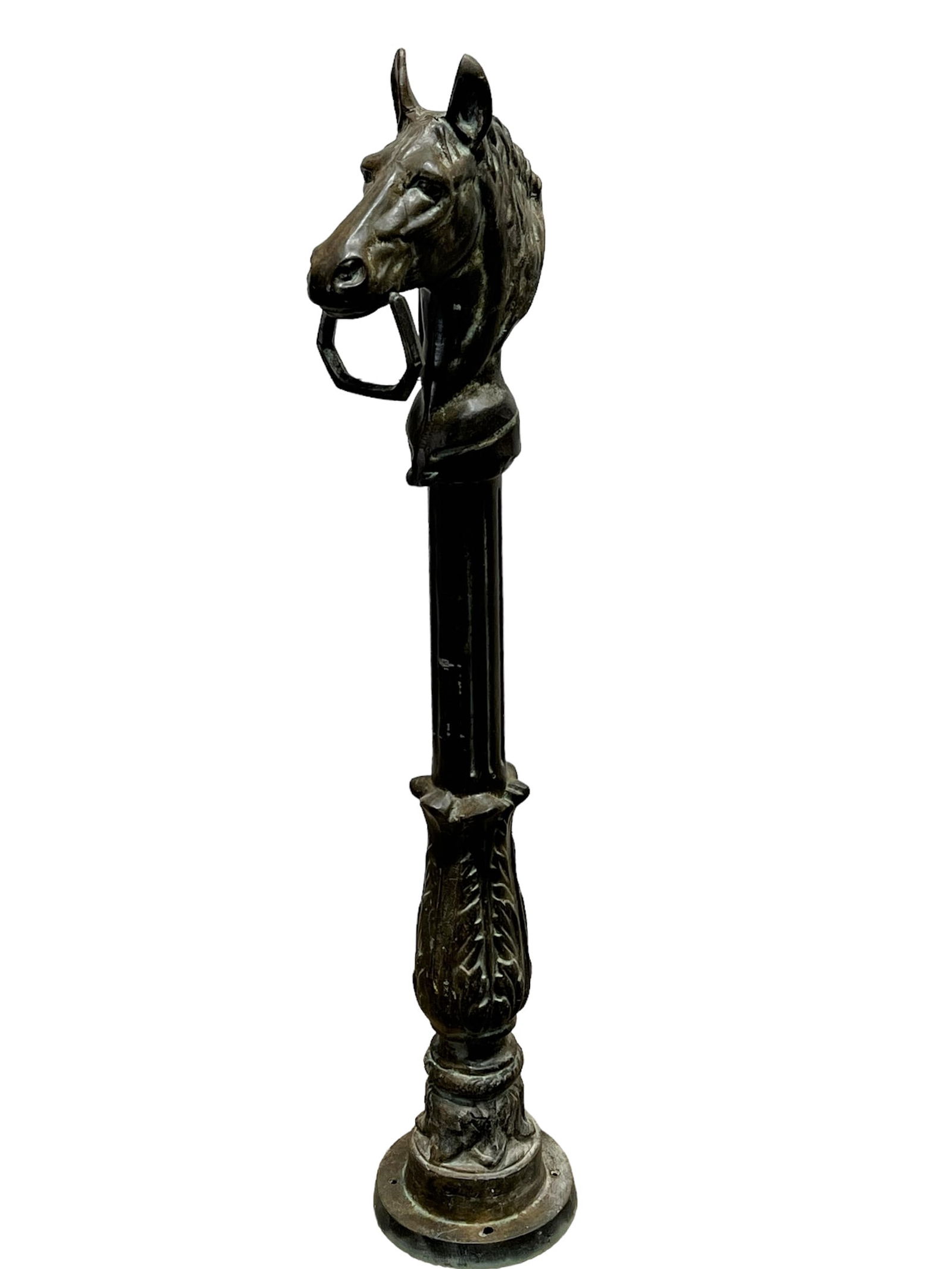 Cast Aluminum Horse Head Hitching Post 45"h, 12" X 8" Auction