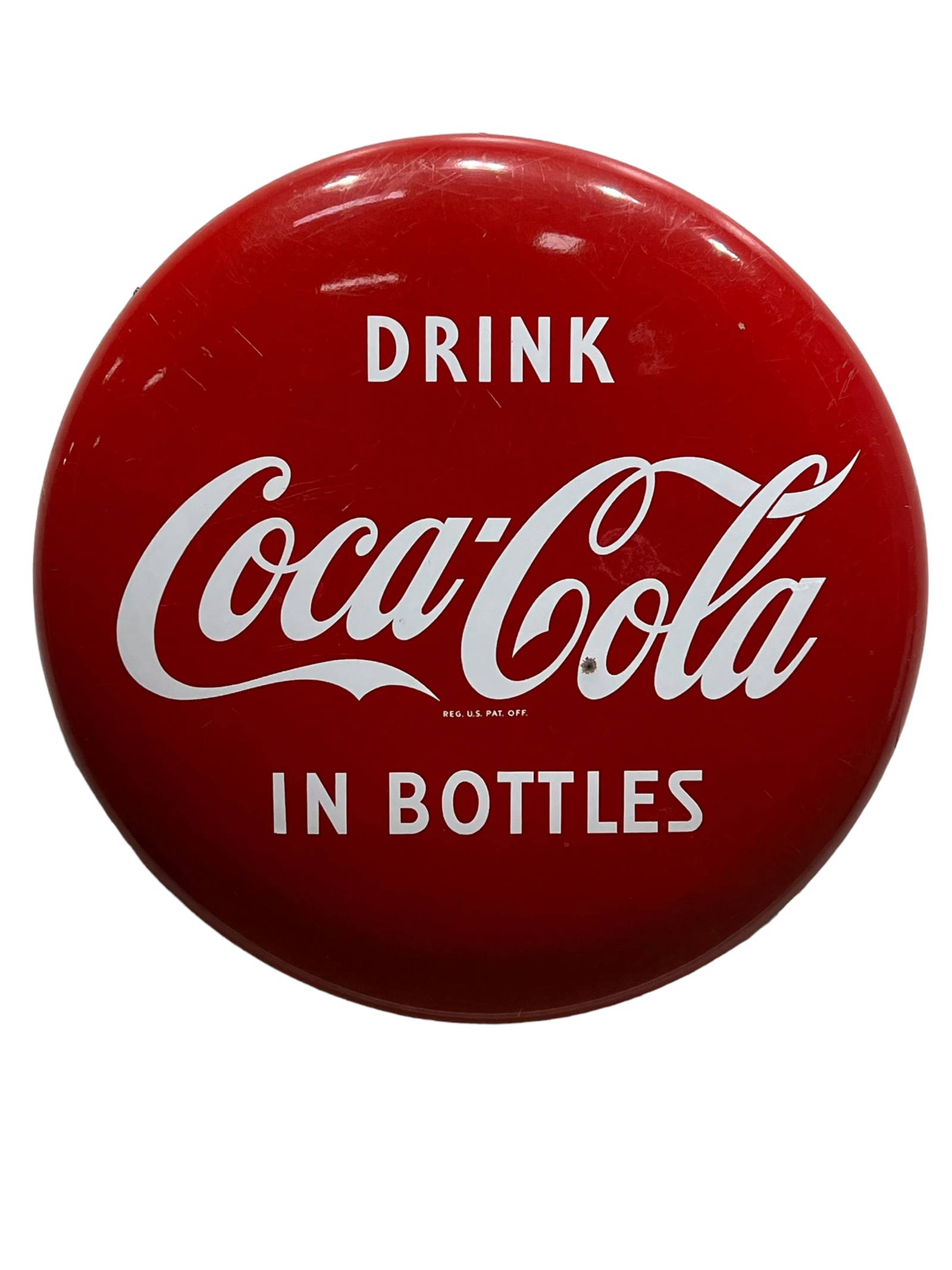 Coca - Cola Button - Porcelain 36" Diam. Auction