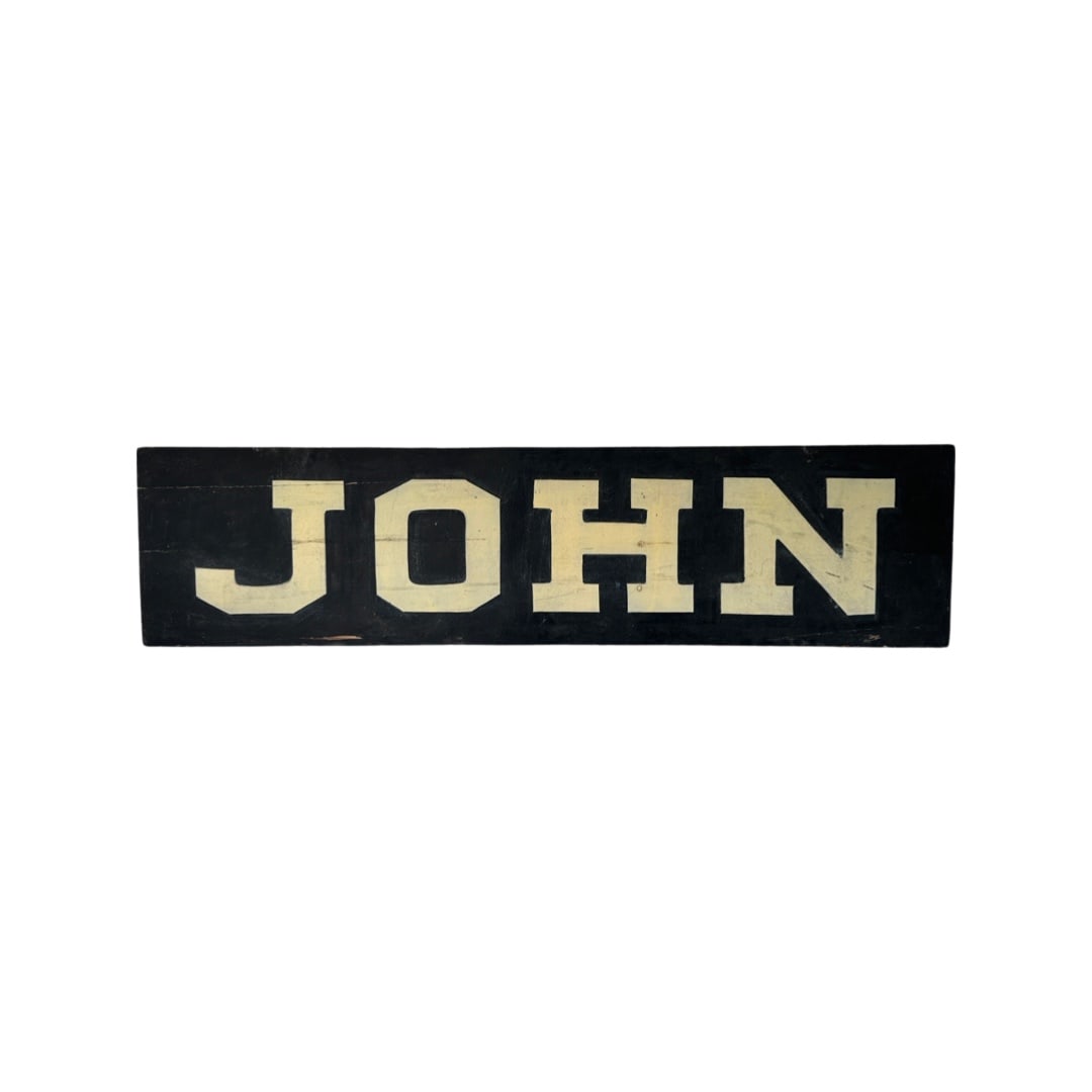 19th C. Wooden Smaltz "john" Sign 19 1/2"h, 77 1/4"l Auction