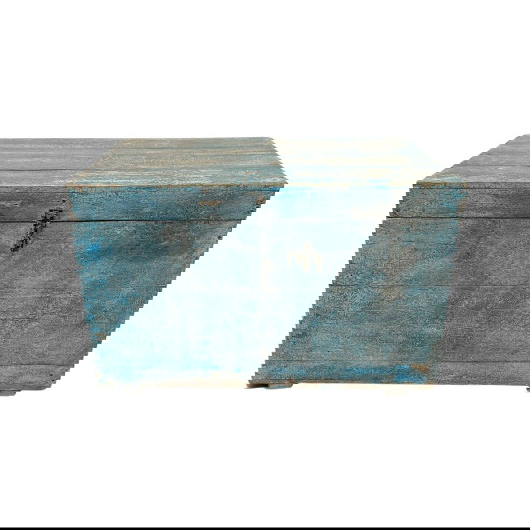 Blue Painted Storage Trunk 18 3/4"h, 30"l, 22 1/2"w Auction