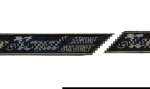 New Royal Sewing Machines Sign Smaltz Paint / 11 1/4"h, 72"l