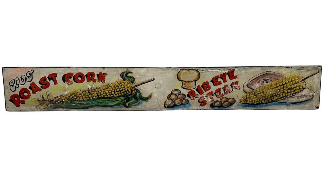 State Fair Sign - Roast Corn / Ribeye Steak Wood / 17 1/4" X 122 1/2"l ...