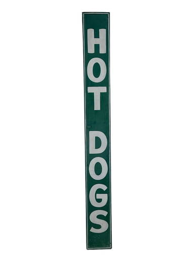 Hot Dogs Sign Metal On Wood Frame 94 1/8" X 10 5/8"