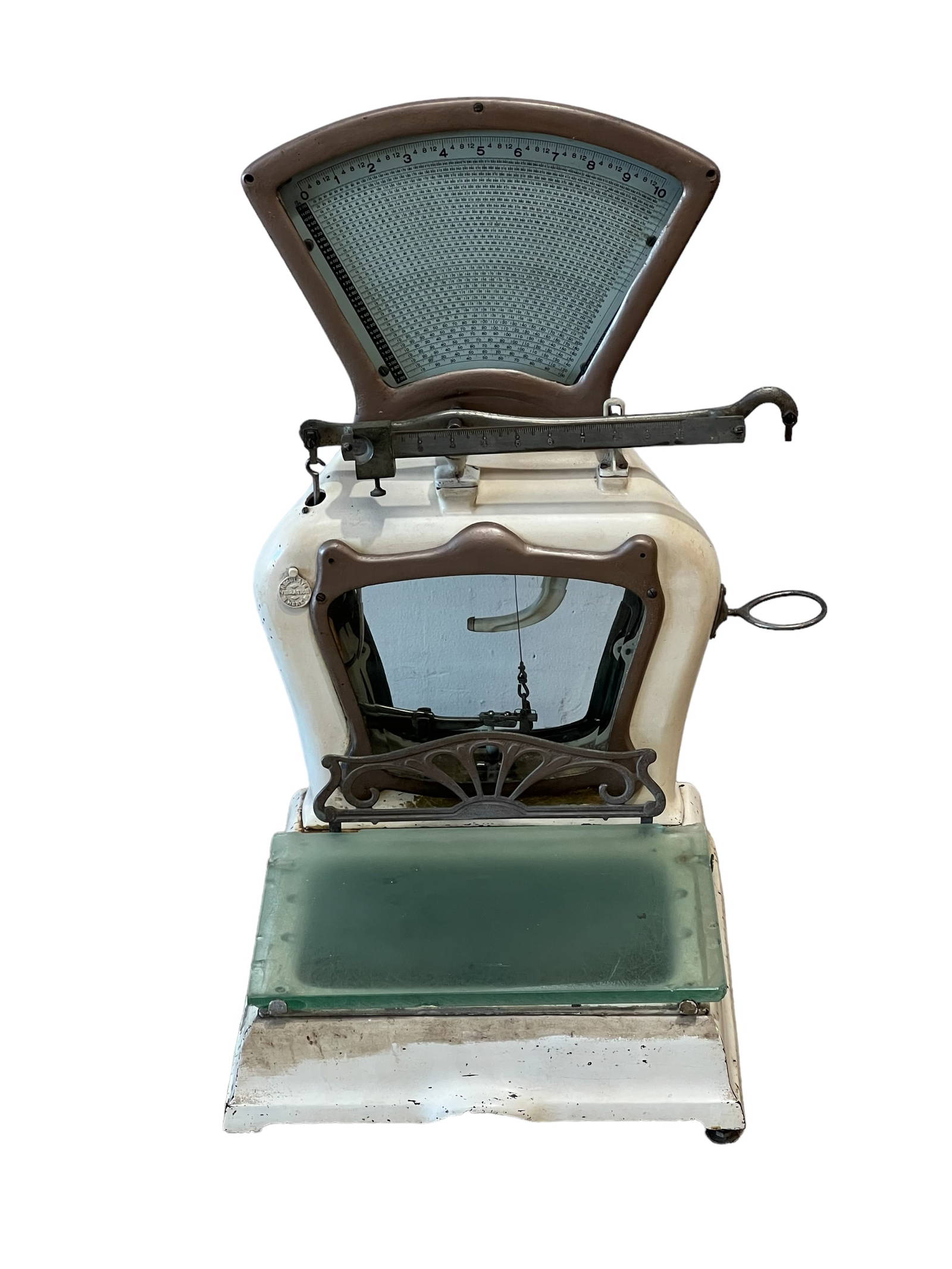 White Painted General Store Scale 30 1/2"h, 20"l, 19 1/2"w Auction