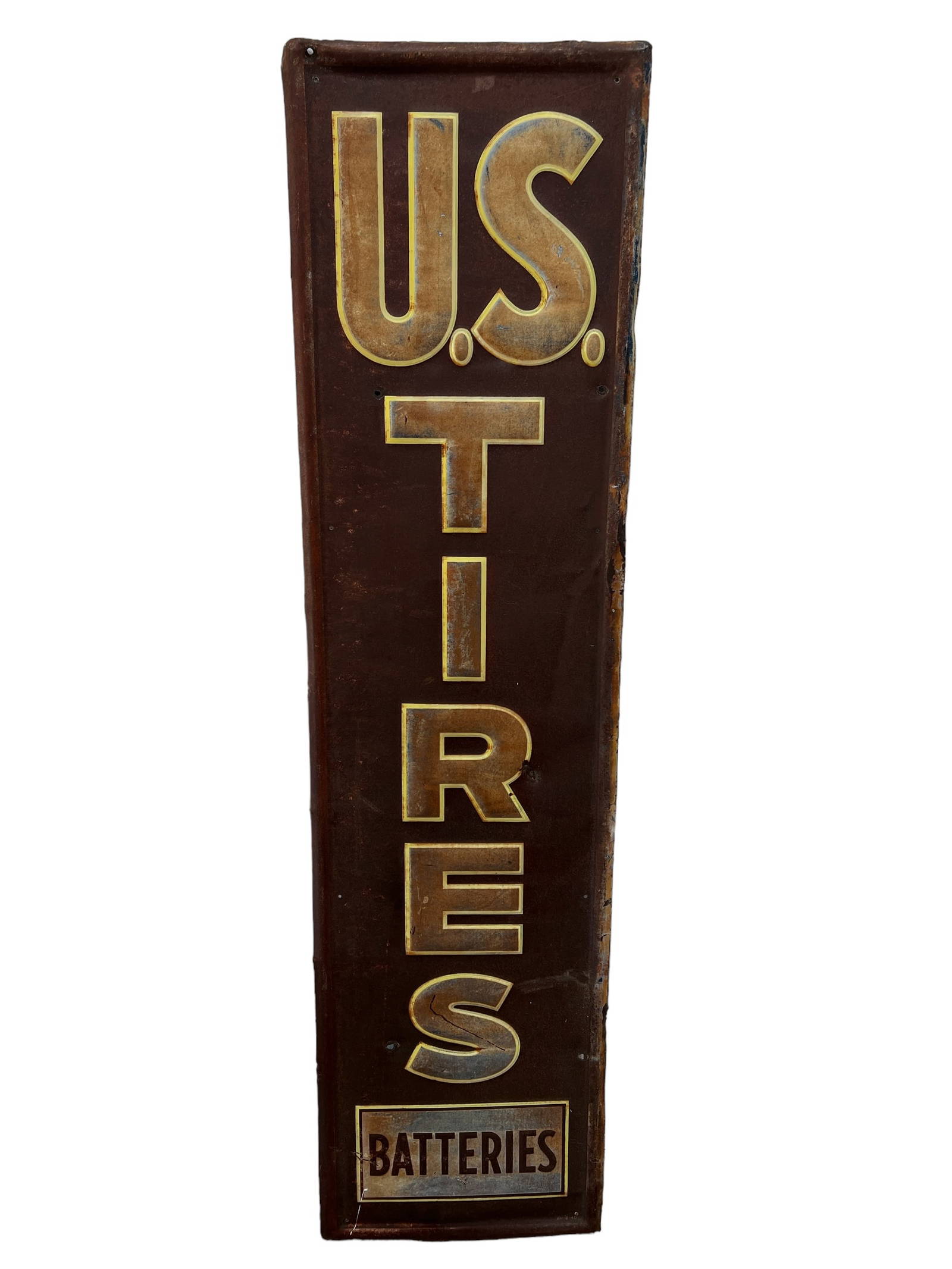 U.s. Tires Batteries Metal Sign 73"h X 19"l Auction