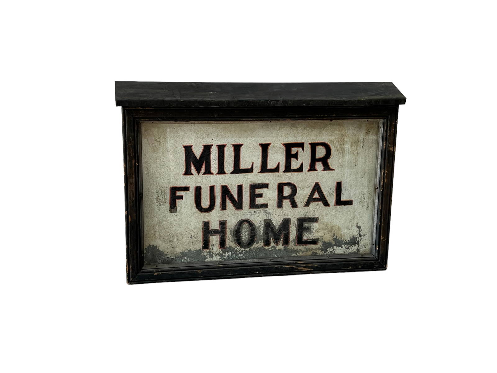 Miller Funeral Home Sign 24 1/4"h, 34 3/4"l, 9 1/2"w Auction