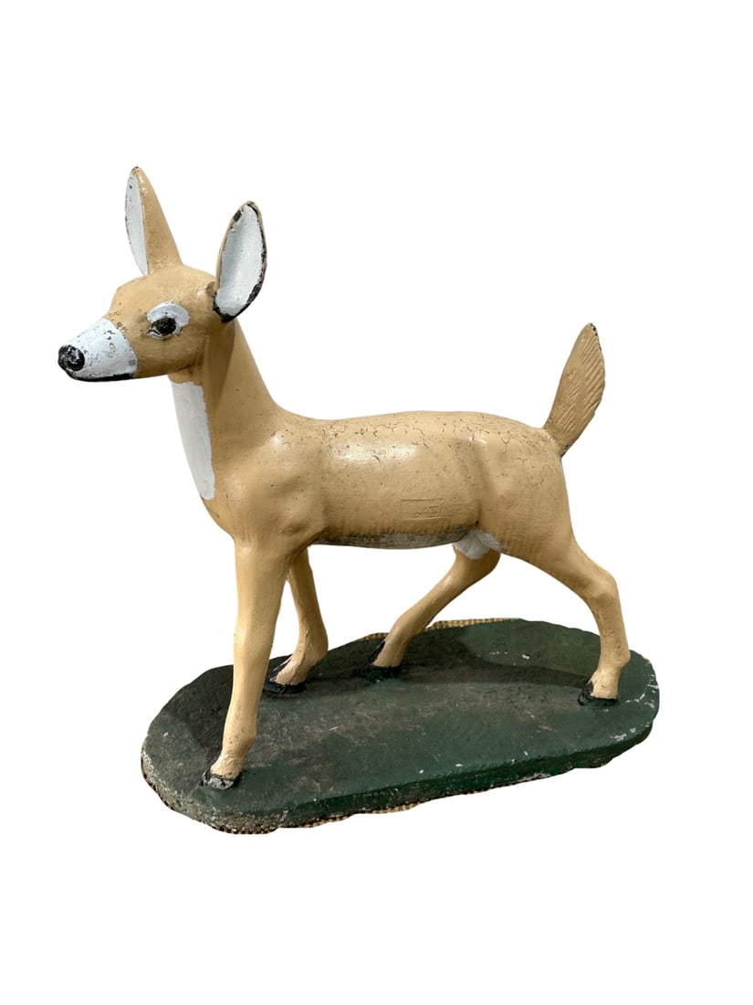 Concrete Fawn Garden Statue 32 1/4"h, 33 1/2"l, 13"w Auction