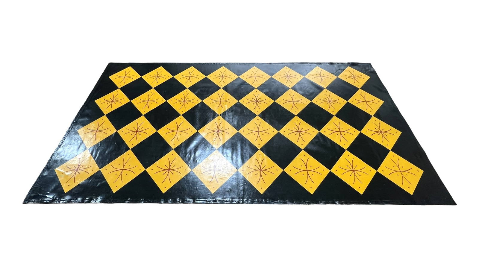 Linoleum Yellow & Black Checkered Rug 178 3/4"l (14 Ft. 10 3/4 In.) X ...
