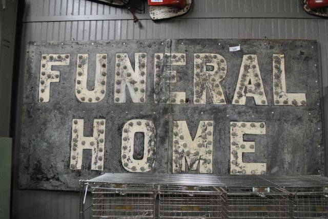 Funeral Home Sign W/reflective Marbles