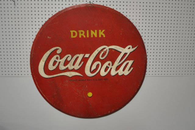 2pc. Sign Lot Round Coca Cola Sign, Pepsi Sign