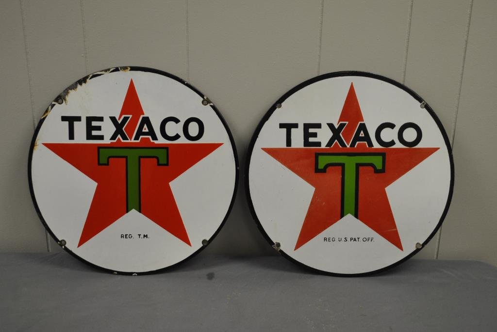 Small Round Texaco Sign- Porcelain X2