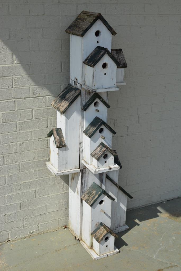 Tall Wooden Birdhouse