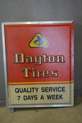 Lighted Dayton Tire Sign