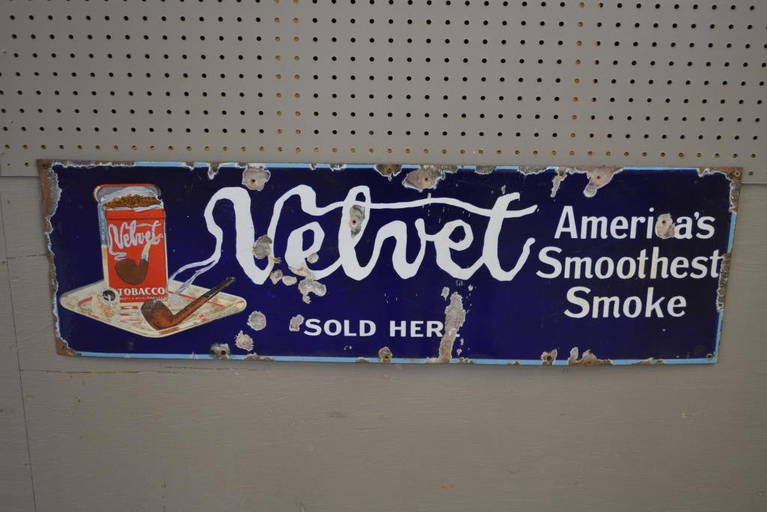 Velvet Tobacco Sign Porcelain