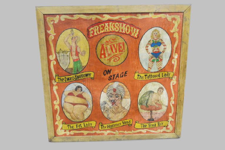 Wooden Freak Show Sign 40" X 40"
