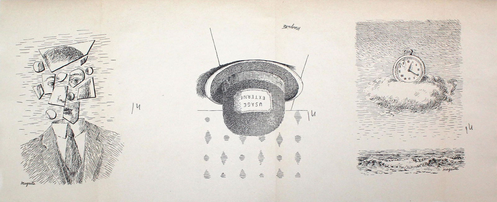 Rene Magritte - Untitled Rare Proof - Mar 12, 2020 | Dane Fine Art in PA