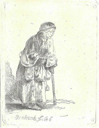 Rembrandt van Rijn - A Begger Woman Leaning on a Stick (#1761) on Nov ...