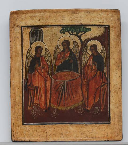 17th Century Icon (idol Testament Trinity) Auction