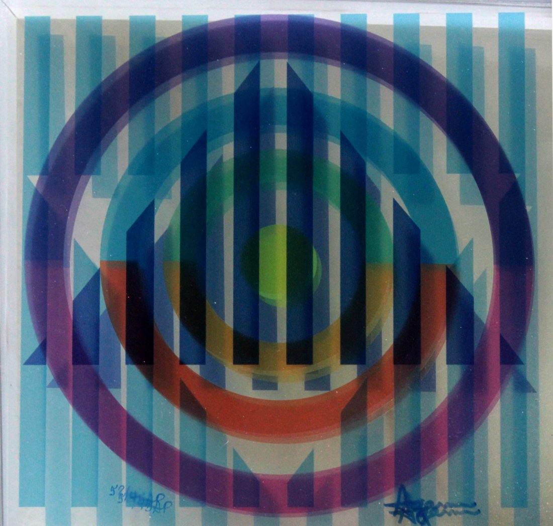 Yakov Agam, "Vision of Hope" Orig Serigraph on Mirror