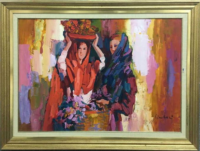 Nicola Simbari Original Oil "untitled (two Women)"