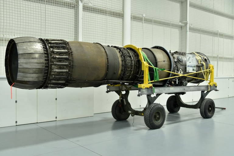 Pratt & Whitney J57 Jet Engine With Heavy Duty Trailer